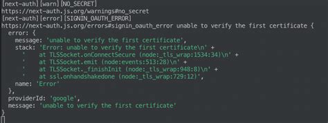 next js i tried to use next auth in my nextjs app but the error