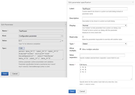 automation teamcity set a default value for select parameter stack
