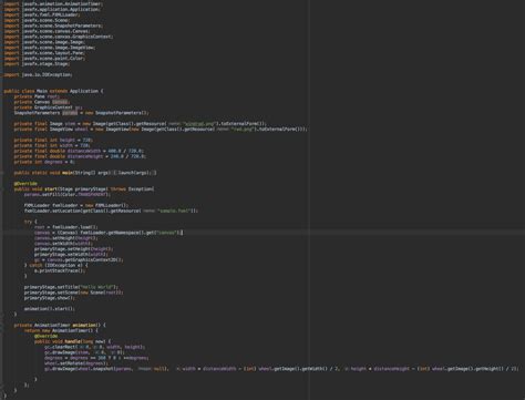 javafx canvas rotate image with fixed center and without