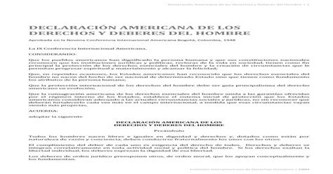 DeclaraciÓn Americana De Los Derechos Y … · Los Atributos De La Persona