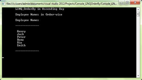 linq orderby how orderby works in linq with examples