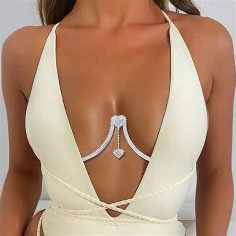 2023 Top Fashion Rhinestone Beach Bikini Swimwear Women Chest Bracket