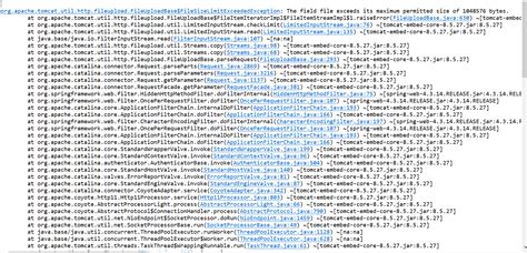 java filesizelimitexceededexception can not be handled in spring boot