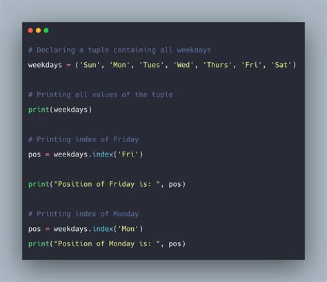 python tuple index function example