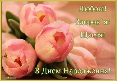 Листівки з Днем Народження квіти букети троянди весняні польові