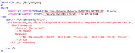 php querying into a cube from view sql server using laravel 6 stack