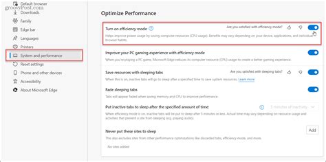 How To Enable Efficiency Mode In Microsoft Edge