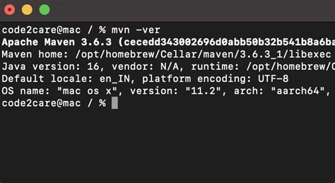 how to install maven in macos using terminal command code2care