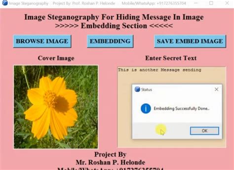 python code for steganography for hiding message in image using image