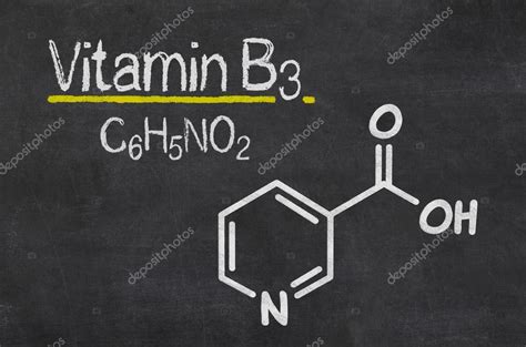 Pizarra Con La Fórmula Química De La Vitamina B3 2024