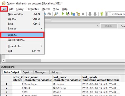 proper csv export from postgresql exasol