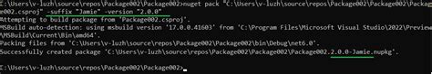 [pack] the option “ version suffix” is not respected when using