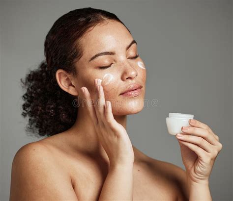 Black Woman Face And Skincare Cream For Beauty Wellness Shine