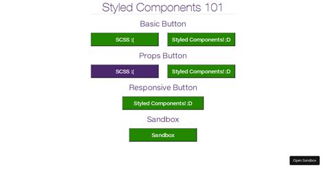 tds styled components 101 codesandbox
