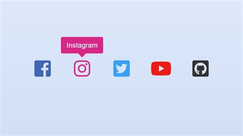 social media buttons with tooltip using html and css youtube