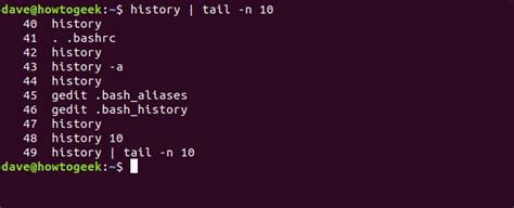 how to use the history command on linux