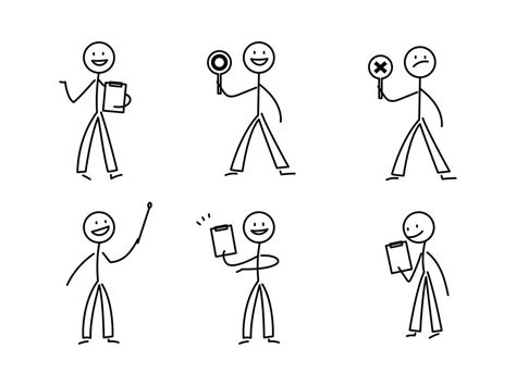 イラスト無料｜シンプルな棒人間のイラストセット 医療 チェック イラストダウンロード