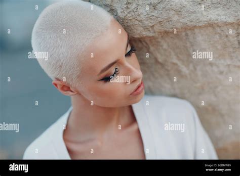 Portrait Of Young Millenial European Short Haired Woman Beautiful