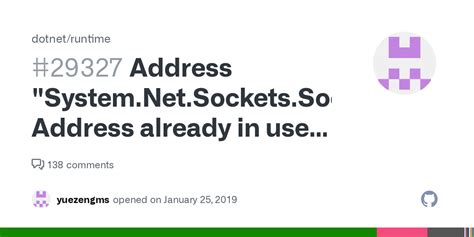 address system sockets socketexception address already in use on