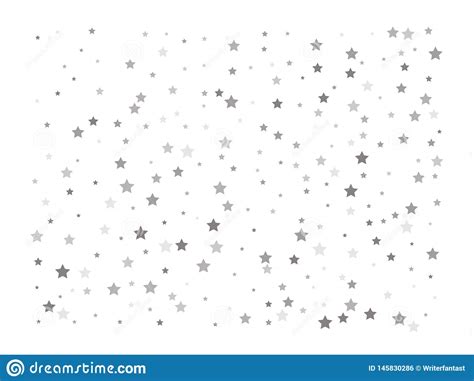 Random Falling Silver Stars Stock Vector Illustration Of Background