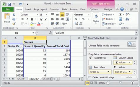 how to create a pivot table with multiple columns and rows