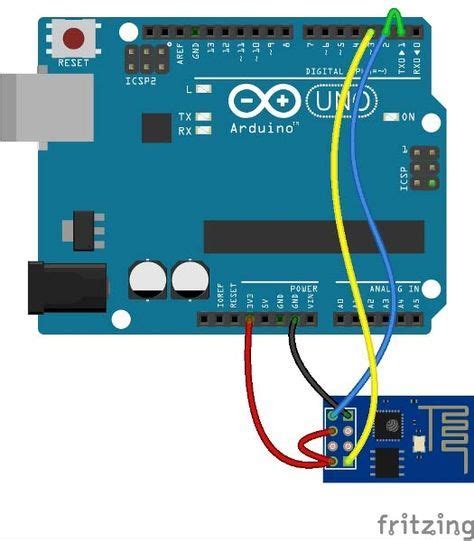 arduino and wifi module fritzing circuit module