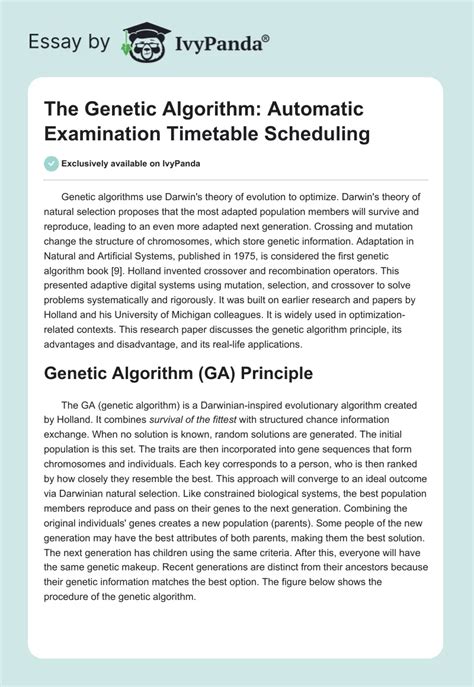 the genetic algorithm automatic examination timetable scheduling
