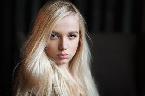 Hd Wallpaper Blonde Face Maria Popova Portrait Women Blond Hair