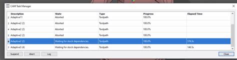 3d adaptive toolpaths are stuck generating at 100 in fusion 360