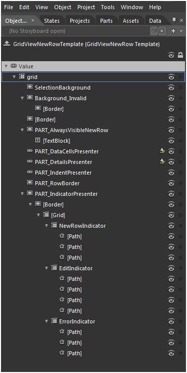 wpf datagrid templates structure telerik ui for wpf