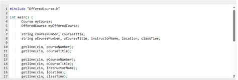 solved given main define a course base class with