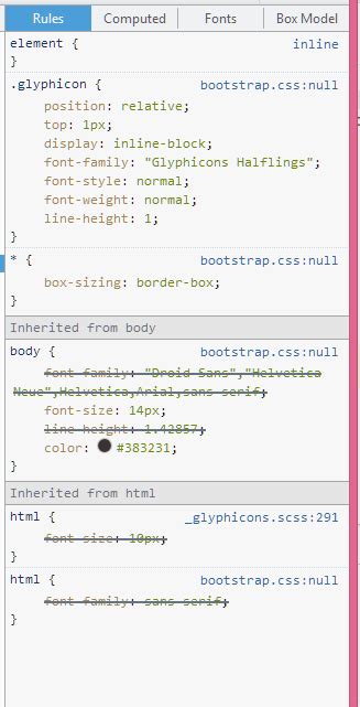 bootstrap glyphicons gives invalid property value on css stack overflow