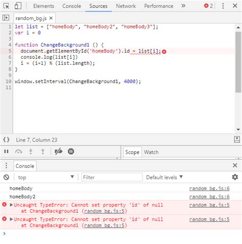 javascript cannot set property id of null for a list stack overflow