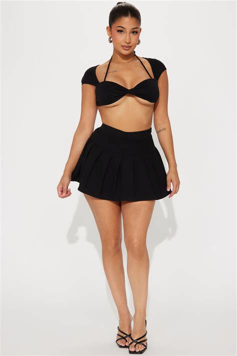 Jamie Pleated Skort Black Fashion Nova Skirts Fashion Nova