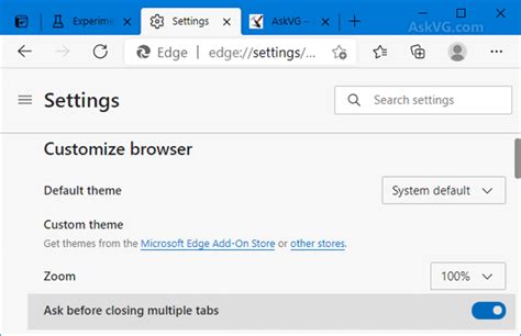 [tip] enable warning message on closing multiple tabs in microsoft edge