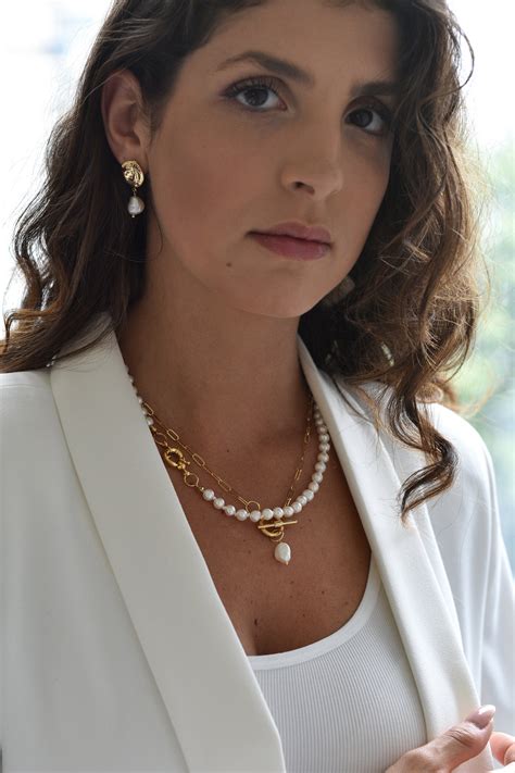 Pearly Necklace Nautical Clasp Freshwater Pearl Necklace Pearl Jewelry