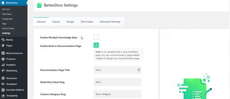 cómo configurar la página de inicio de documentación y la página única
