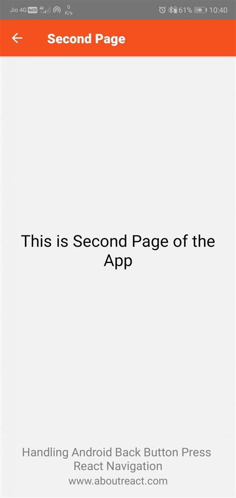 handling android back button press in react native about