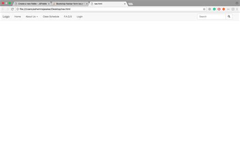 html bootstrap navbar form issue fix stack overflow