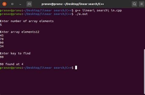 linear search in c c and java scholar soul