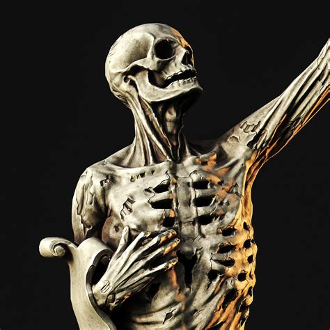 artstation the skeleton sculpture 3d model resources