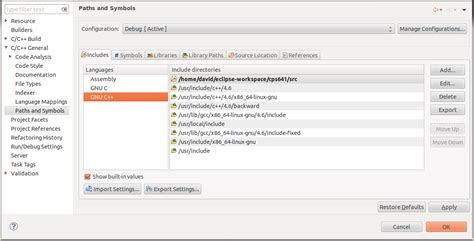c unresolved in eclipse ubuntu stack overflow