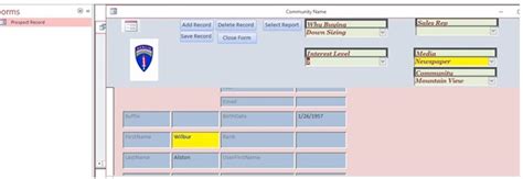 sql server data table as crm data source on vba form