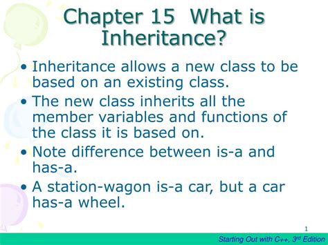 ppt chapter 15 what is inheritance powerpoint presentation free