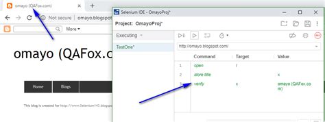 new selenium ide using ‘verify command qafox