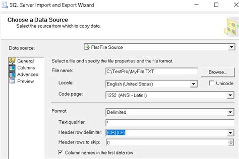 sql server import export wizard and quote delimiter issue stack