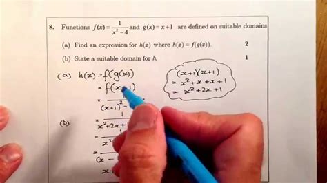 Composite Functions And Suitable Domain Higher Hwk5 Q8 Youtube