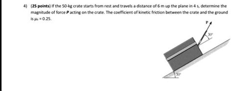 Solved 25 Points If The 50 Kg Crate Starts From Rest And Travels