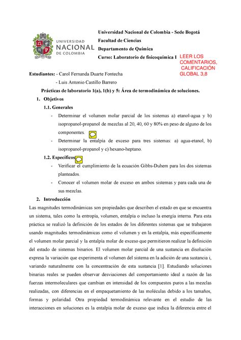 Informe 2 Labo Fisicoquímica Carol Fernanda Duarte Fontecha