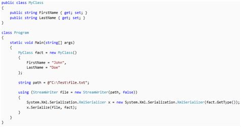 andré pedroso c xml serialization of class